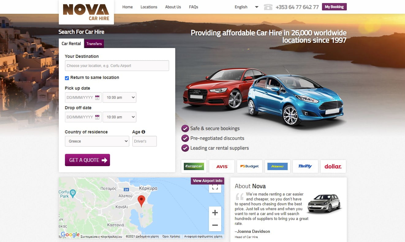 Nova Car Hire - Corfu Airport Car Hire